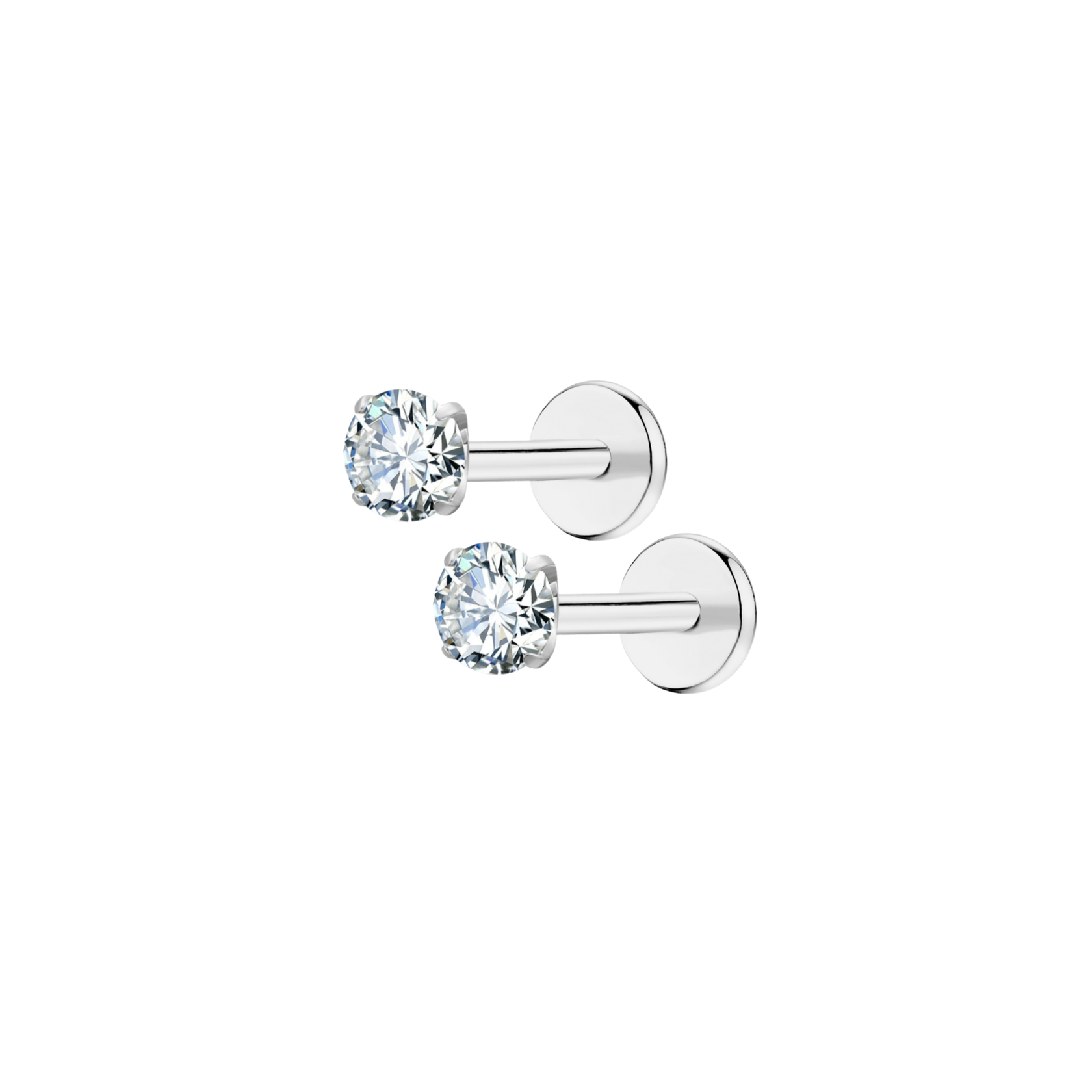 Classy Girl Diamond Flat Back Studs - Get Pierced Co. – Get Pierced Co.