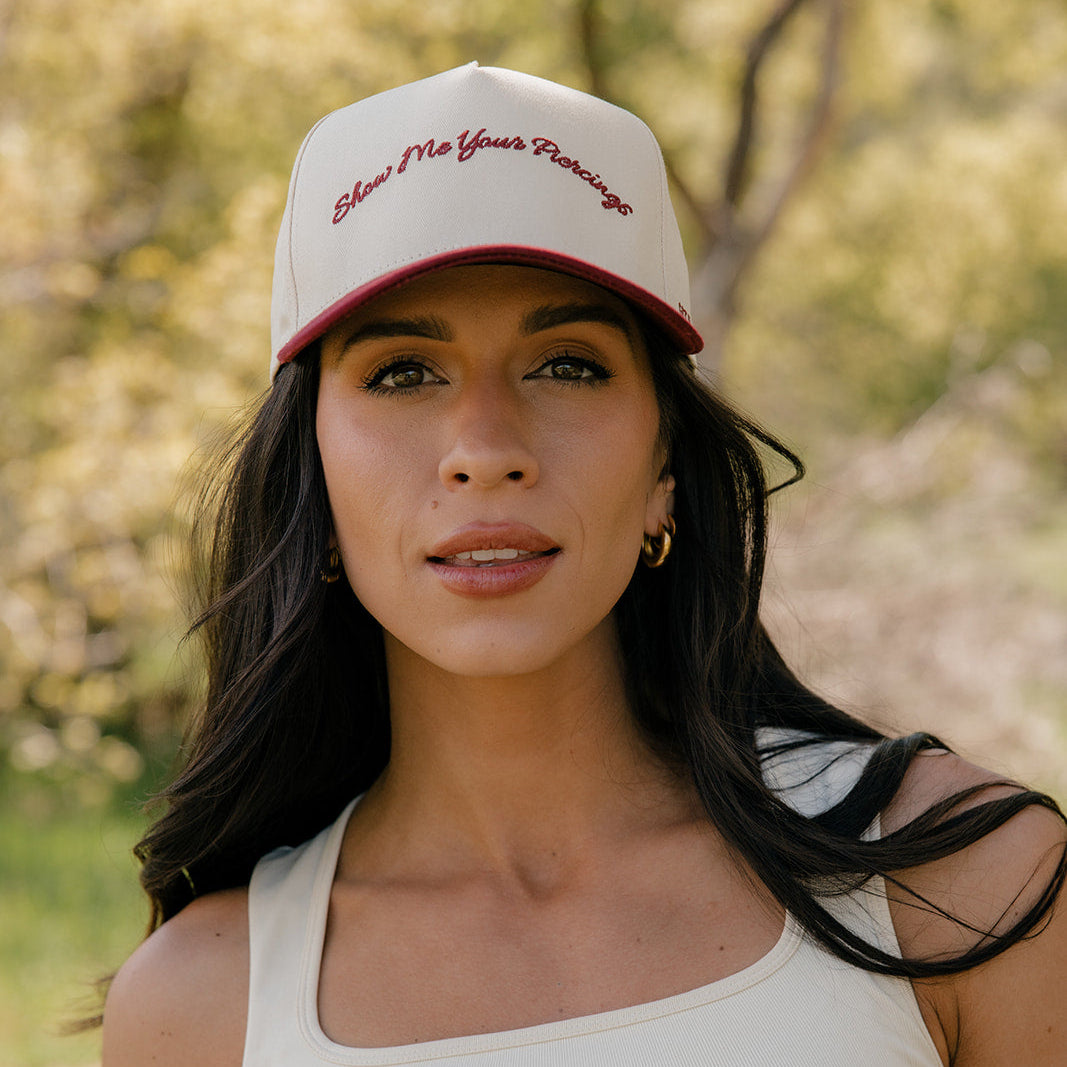 Show Me Your Piercings Trucker Hat in Berry – Get Pierced Co.