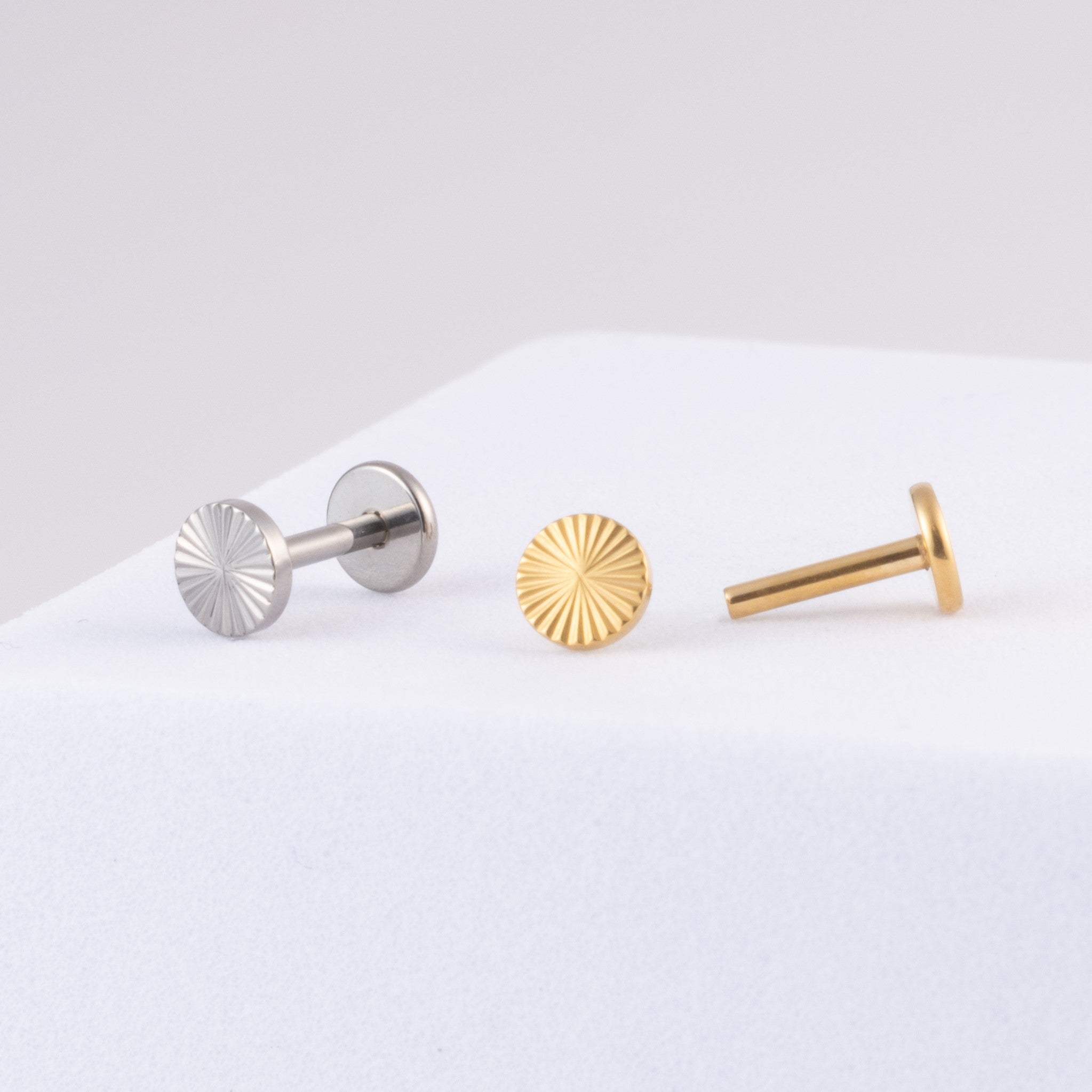 Textured Prism Flat Back Stud Earrings - Get Pierced Co. – Get Pierced Co.