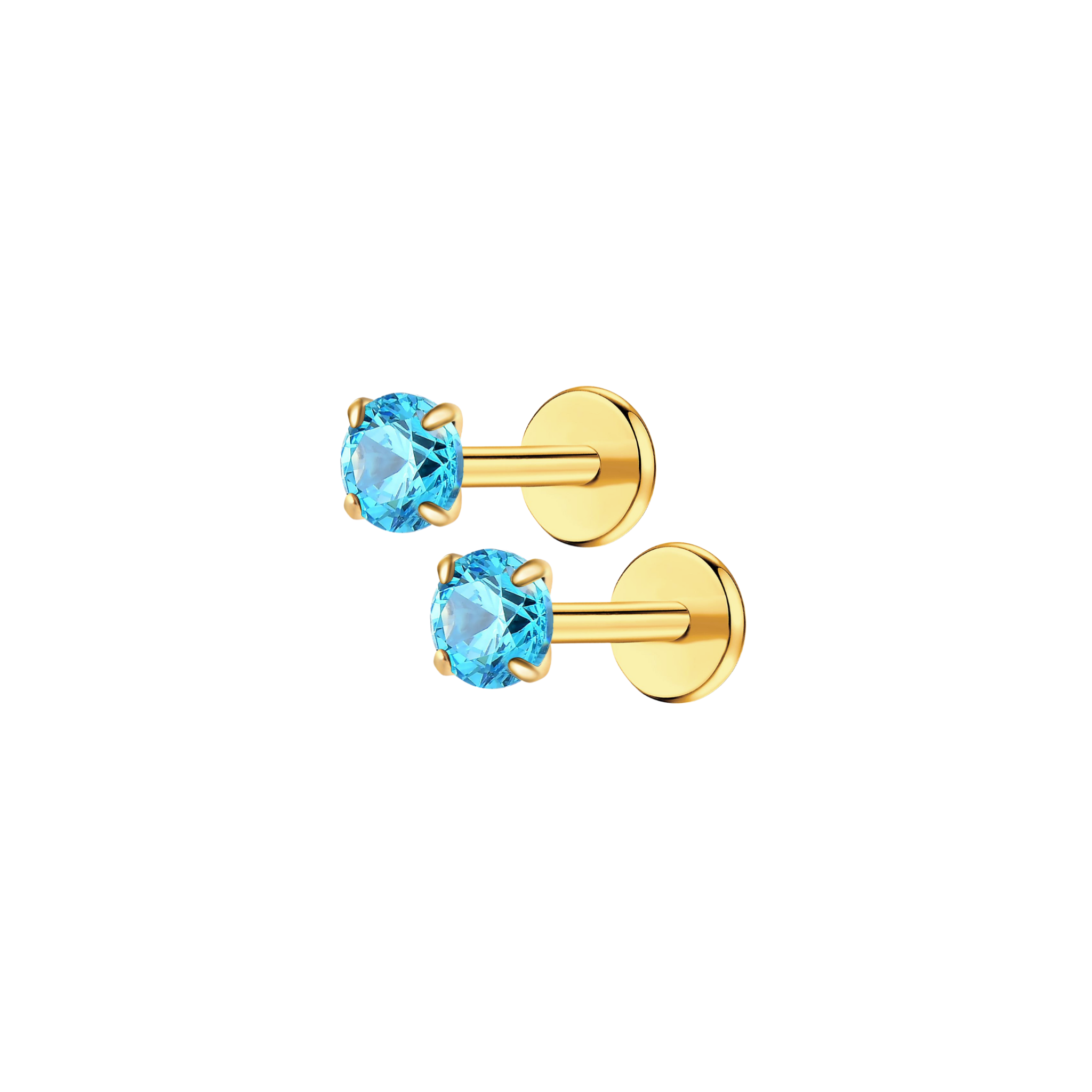 Aqua Classy Girl Flat Back Stud – Get Pierced Co.