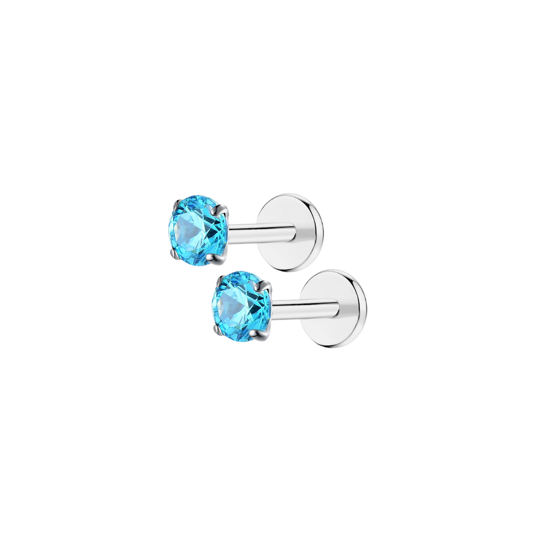Aqua Classy Girl Flat Back Stud – Get Pierced Co.