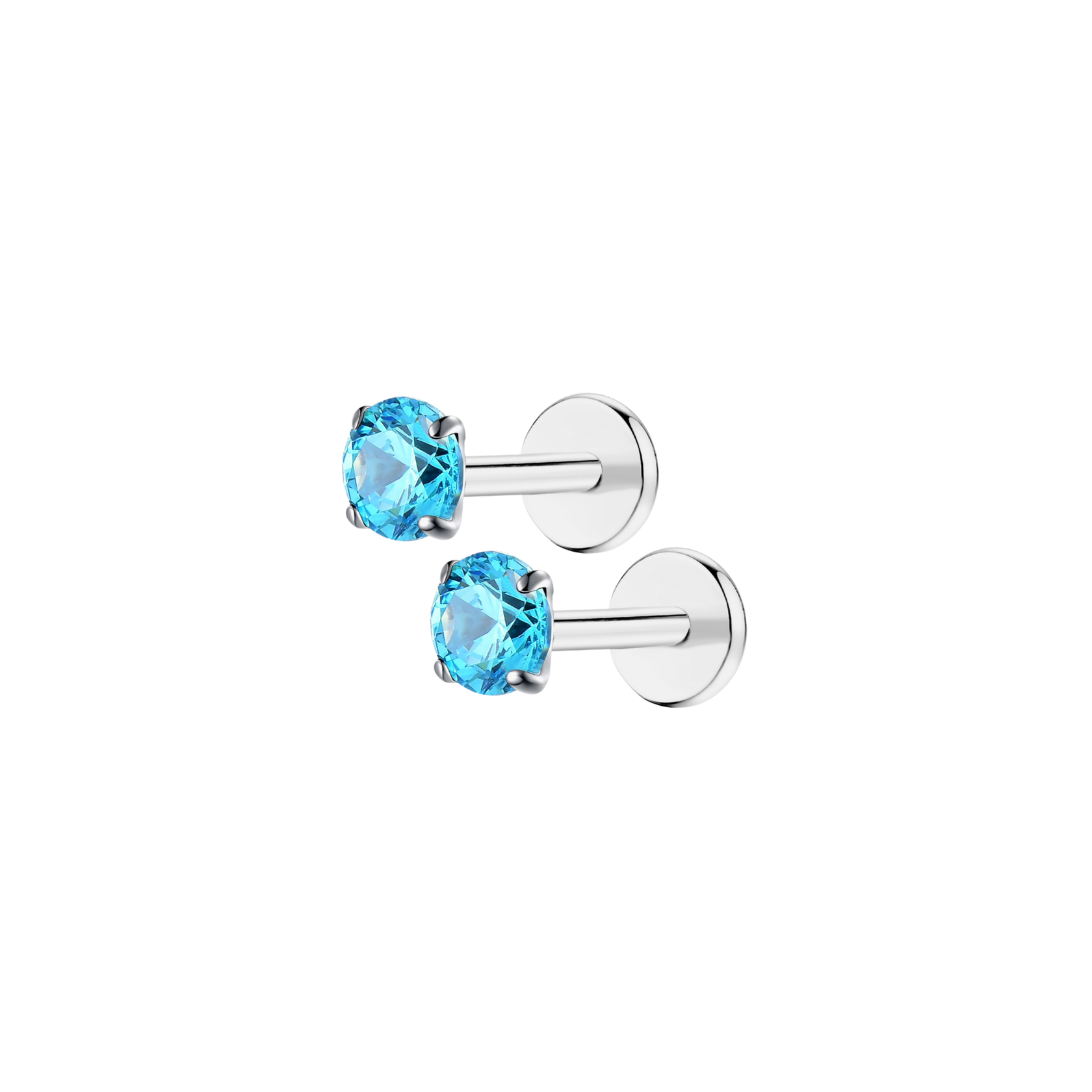 Aqua Classy Girl Flat Back Stud – Get Pierced Co.