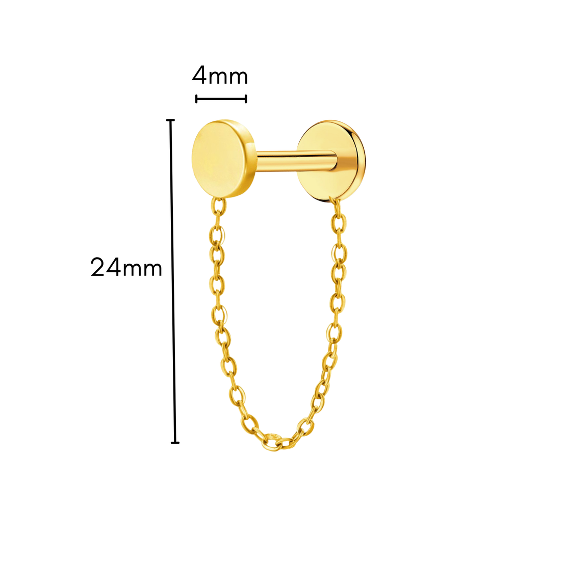Chain Dot Flat Back Stud Earrings - Get Pierced Co. – Get Pierced Co.