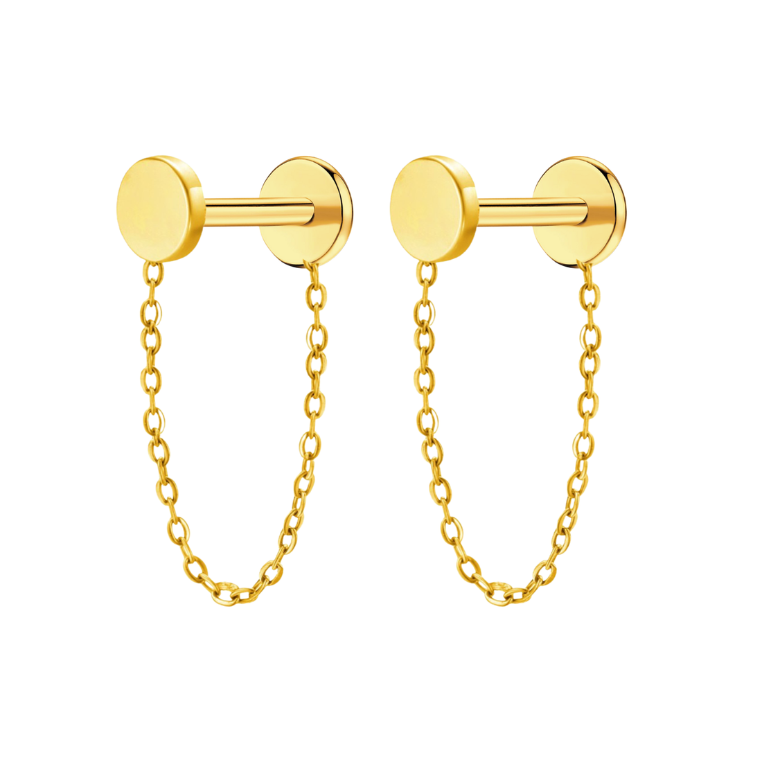 Chain Dot Flat Back Stud Earrings - Get Pierced Co. – Get Pierced Co.