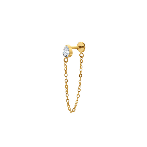 Chain Teardrop Flat Back Stud – Get Pierced Co.