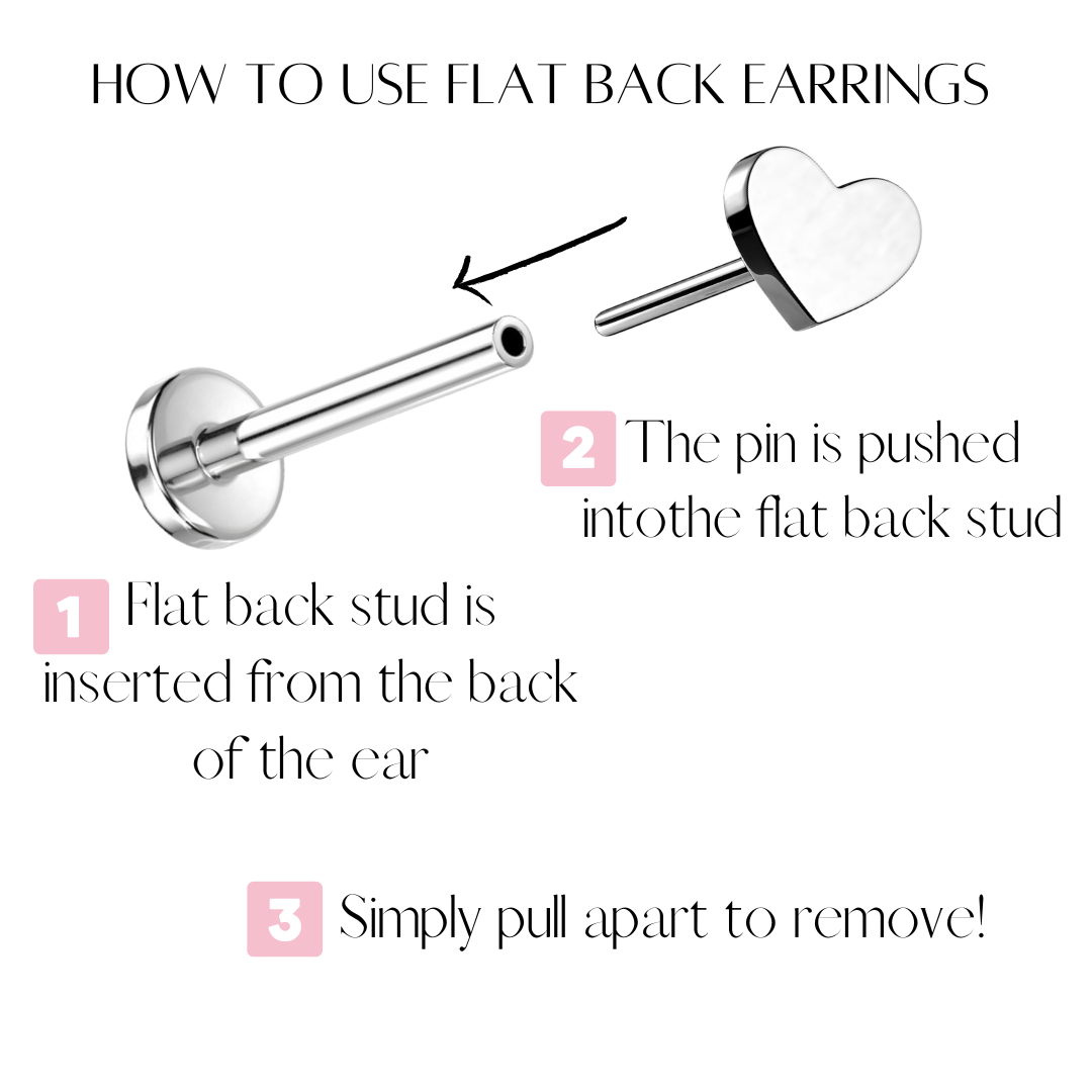 Bow Flat Back Stud – Get Pierced Co.