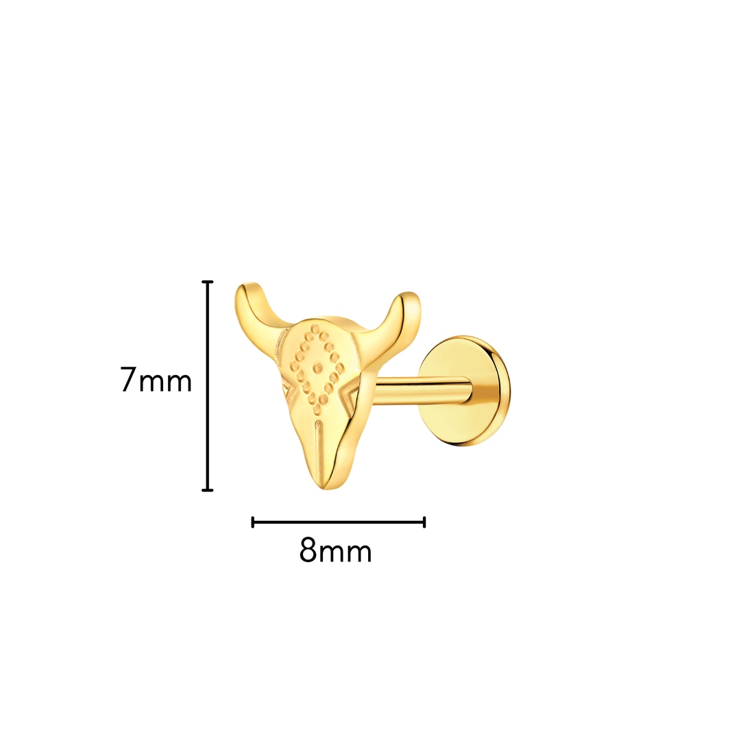 Longhorn Flat Back Stud Earrings - Get Pierced Co. – Get Pierced Co.