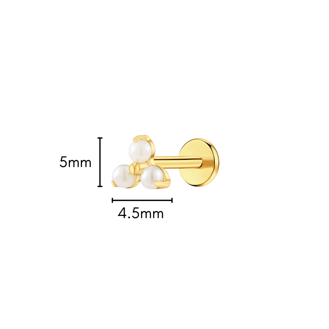 Pearl Trinity Flat Back Stud Earrings - Get Pierced Co. – Get Pierced Co.