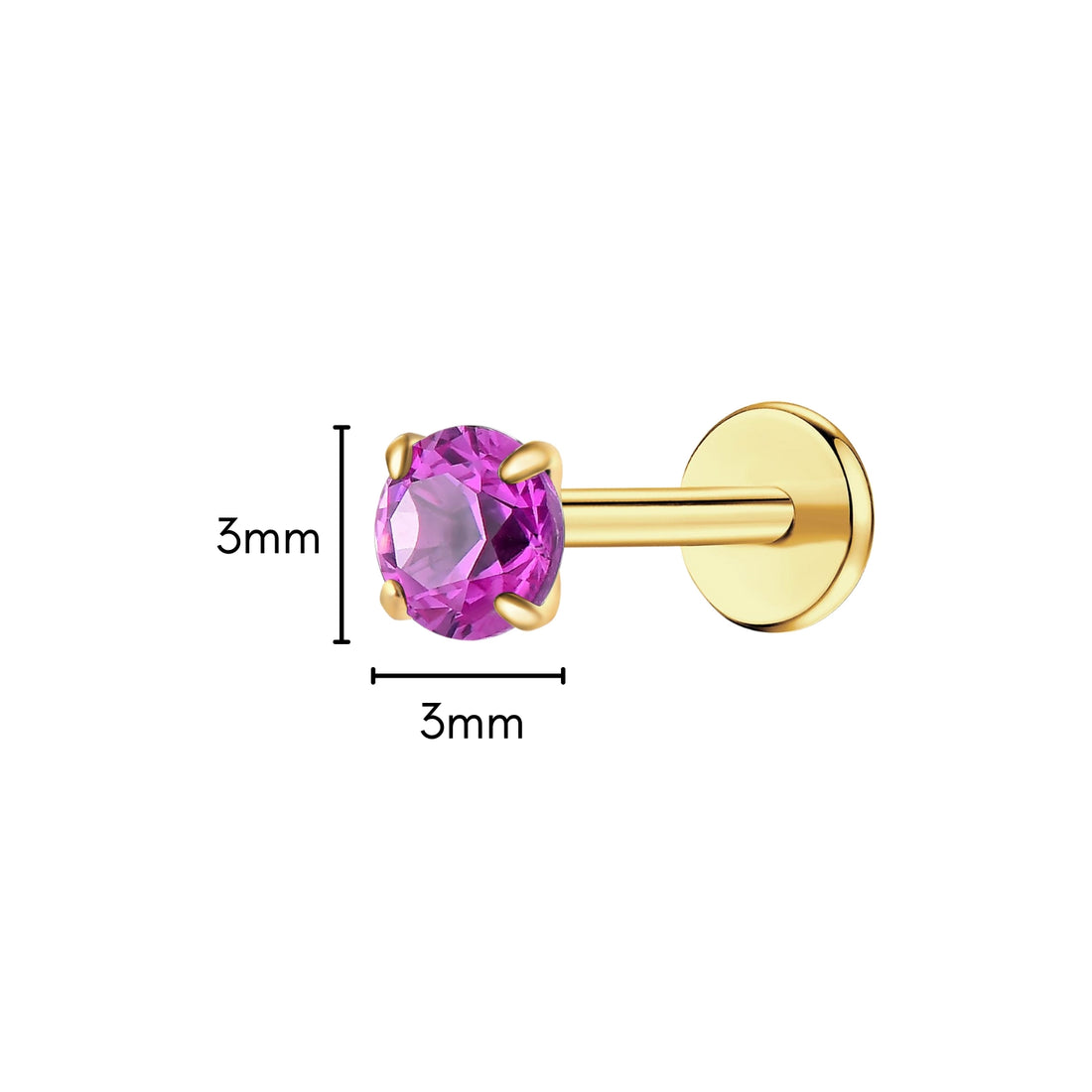 Rose Classy Girl Flat Back Stud – Get Pierced Co.